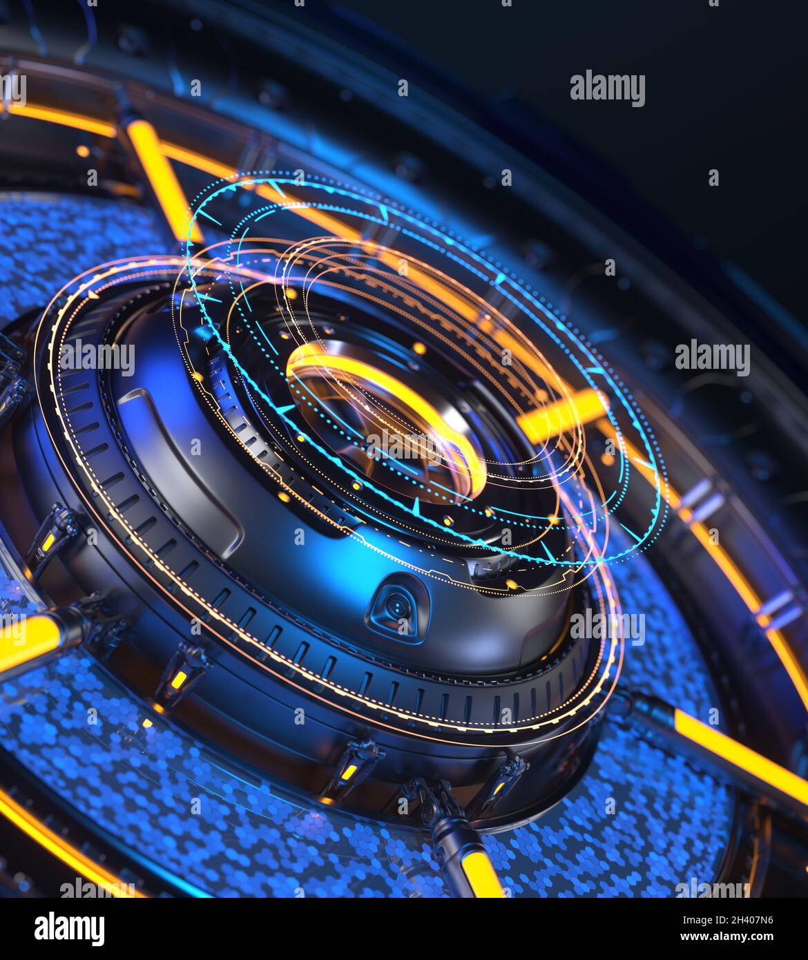 Digital Abstract technology futuristic background. 3D illustration ...
