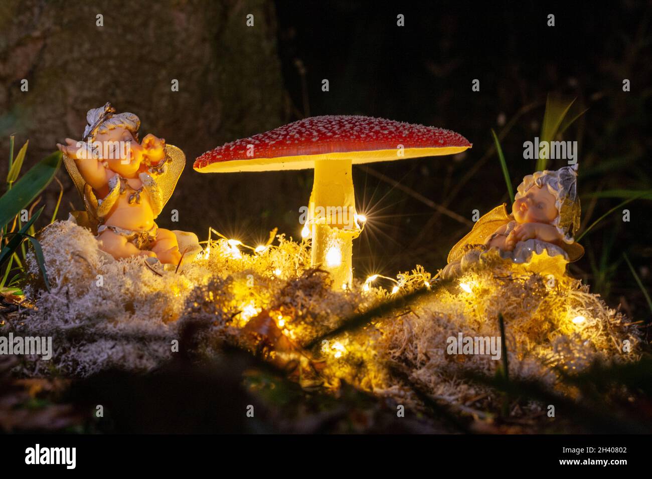 Fantasy Magical Mushrooms and elfs in enchanted Fairy Tale dreamy elf ...