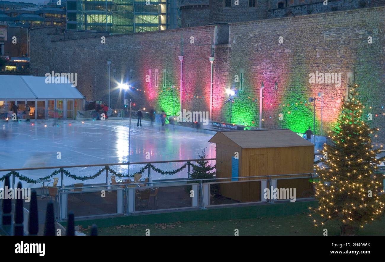 ice skating rink at the tower of london Stock Photo - Alamy