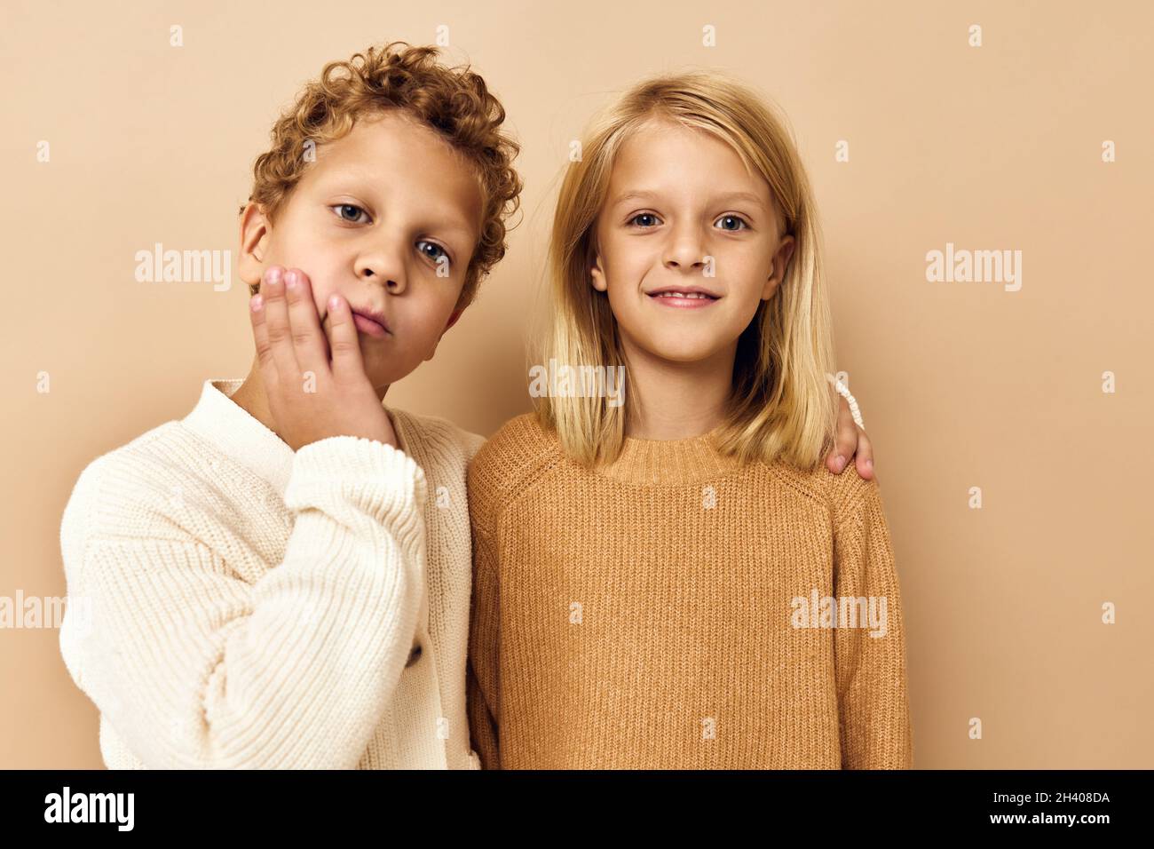 children hug games entertainment fun friendship Stock Photo - Alamy