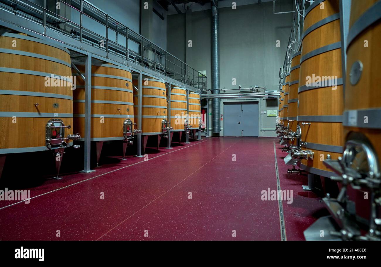 huge containers at the wine production plant Stock Photo - Alamy