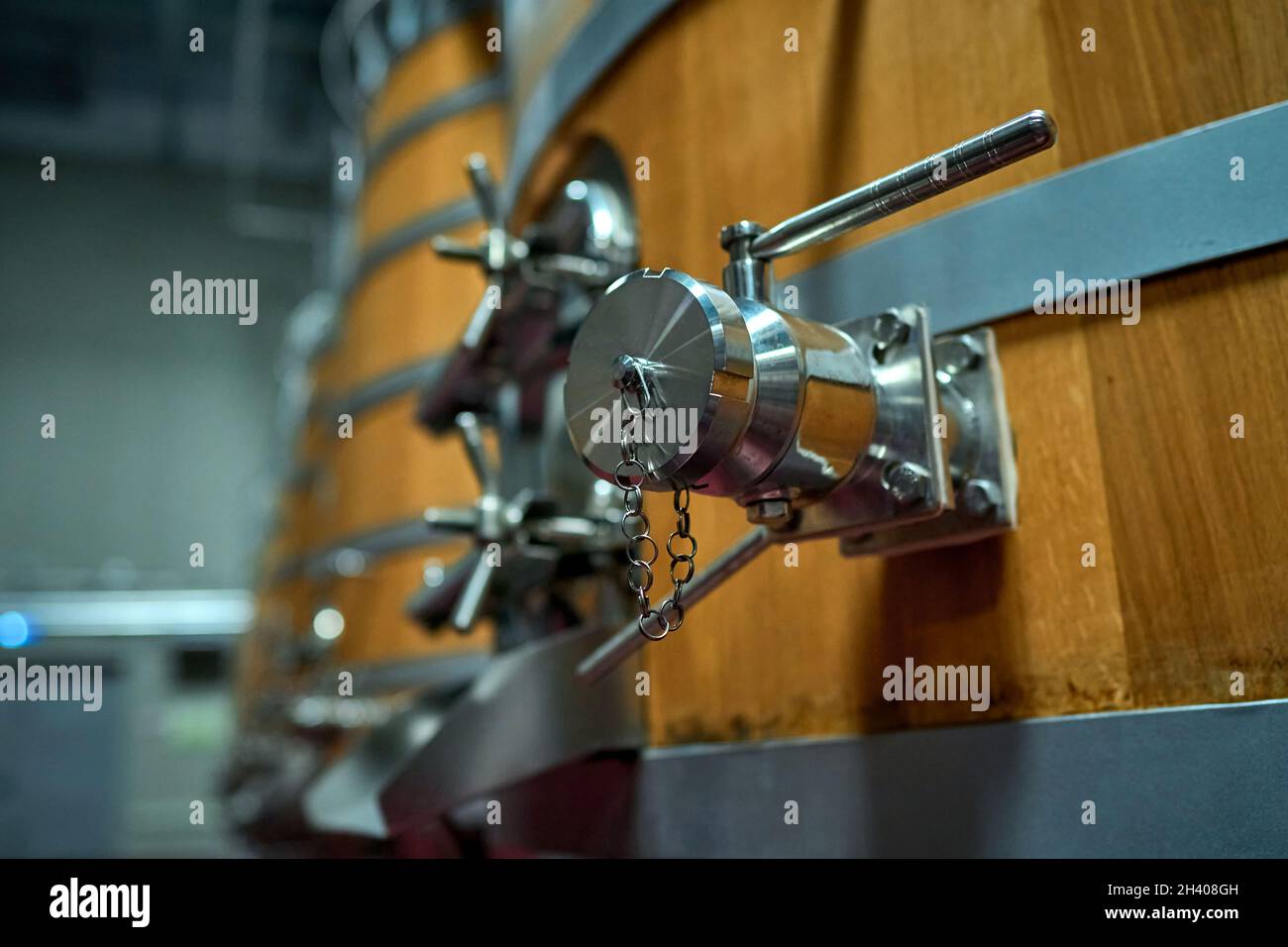 huge containers at the wine production plant Stock Photo - Alamy