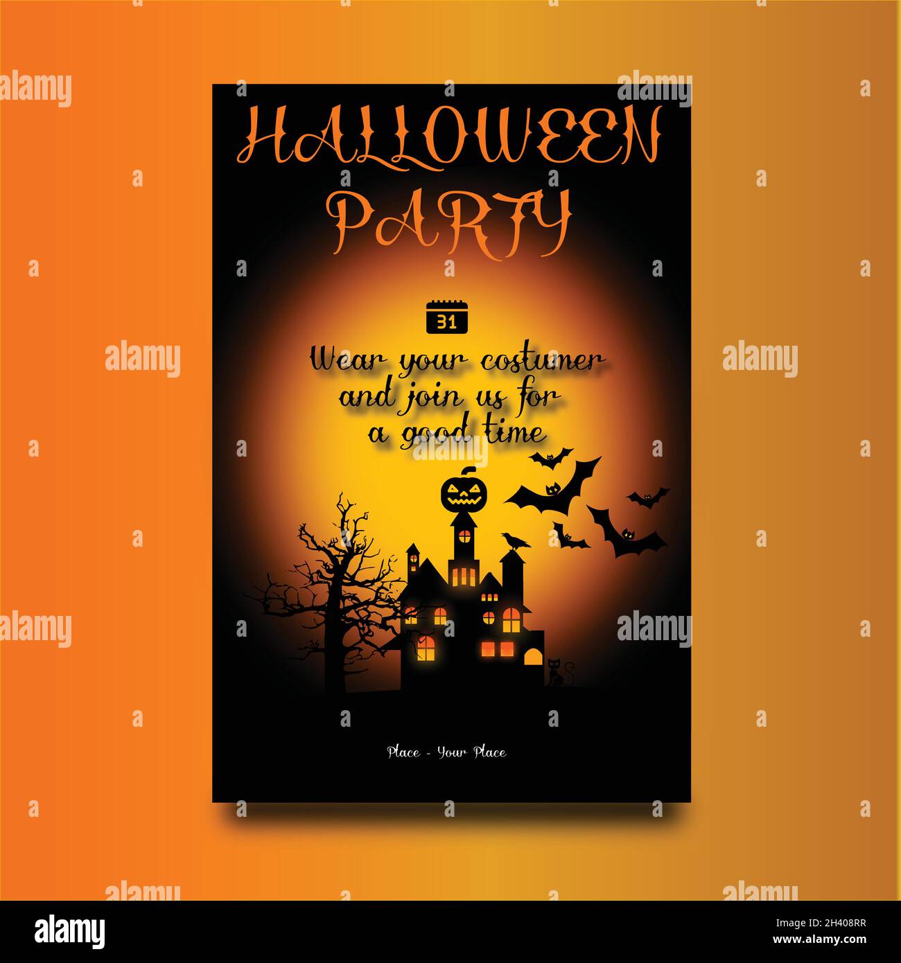 Halloween Party Invitation Card Stock Vector Image & Art - Alamy
