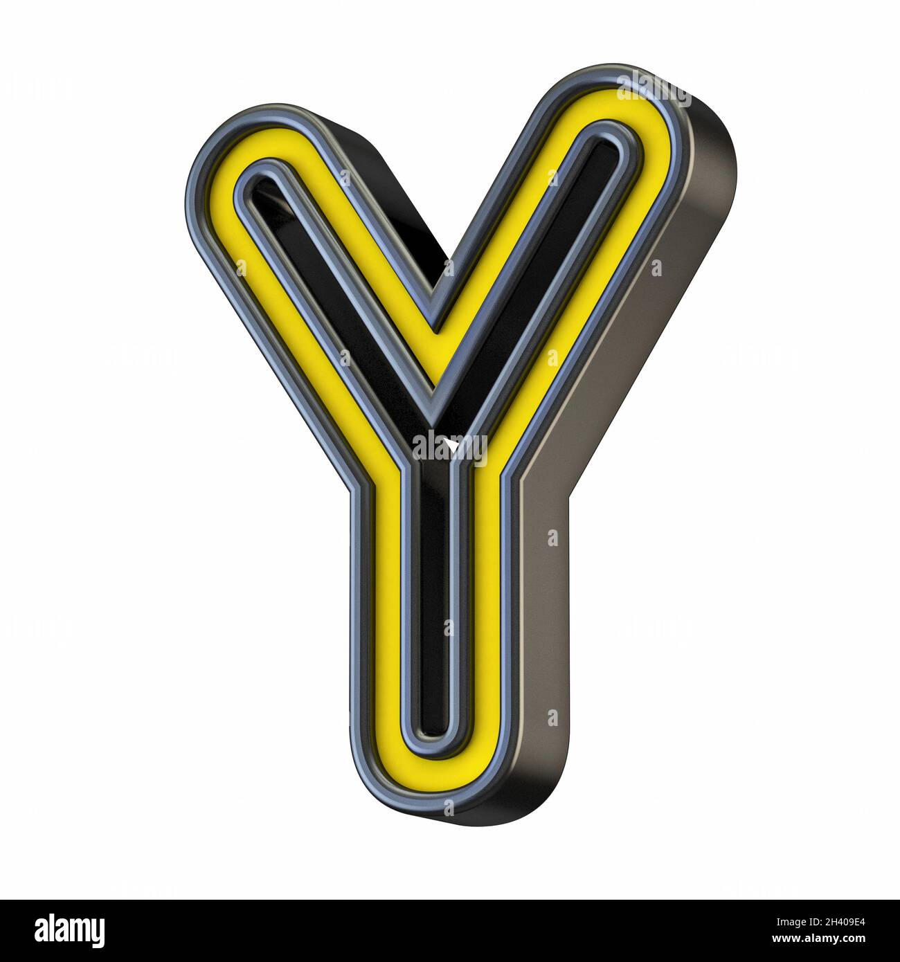 Yellow black outlined font Letter Y 3D Stock Photo - Alamy
