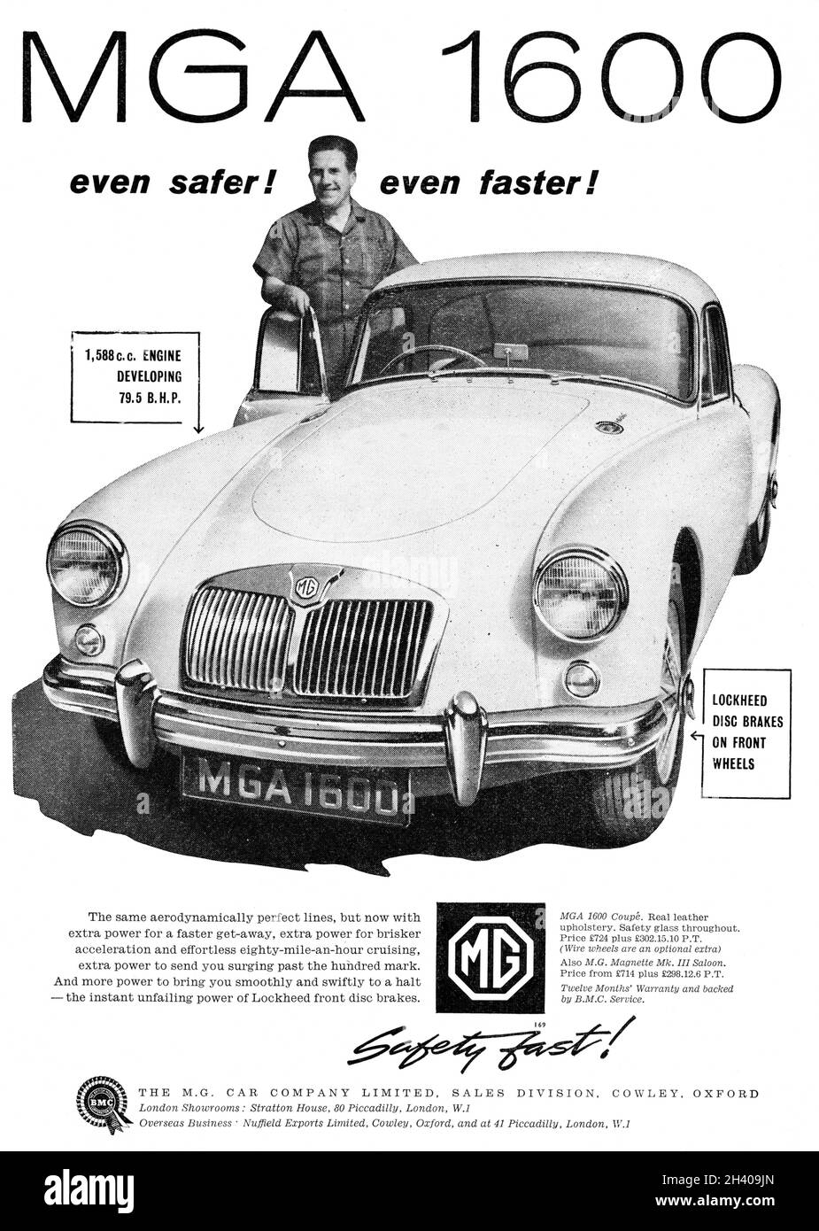 A vintage MG Cars advert from Motor Sport Magazine, January 1960 ...