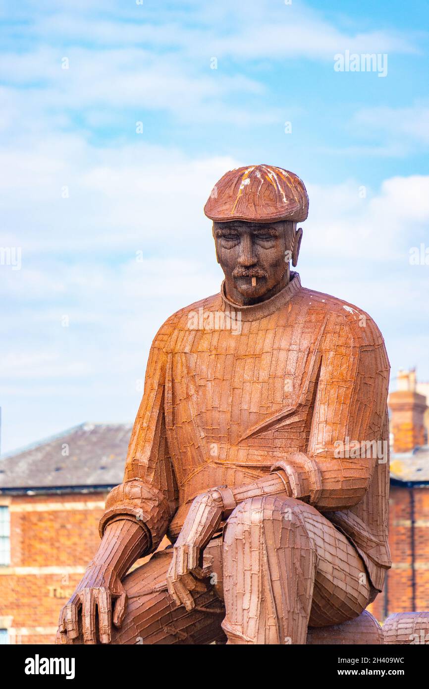 welded steel sculpture statue on Fiddler's Green of Fishermen's ...