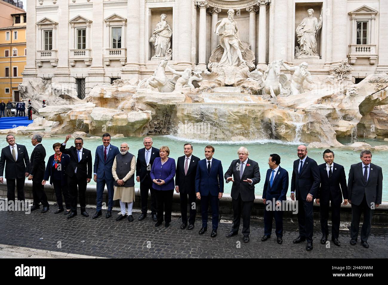 Prime Minister Boris Johnson (5th right), joins G20 leaders during a ...