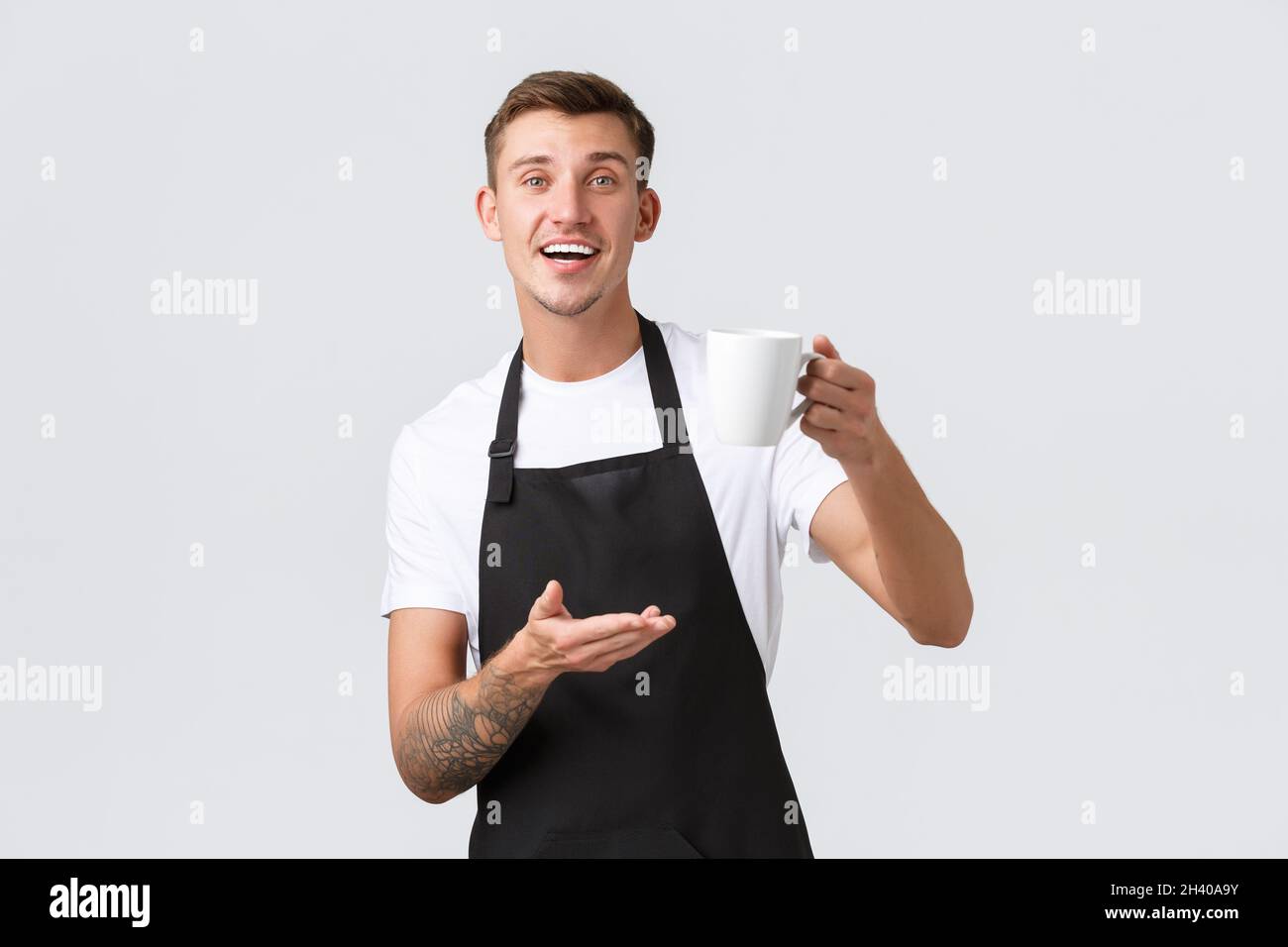 Small business, coffee shop, cafe and restaurants concept. Friendly ...