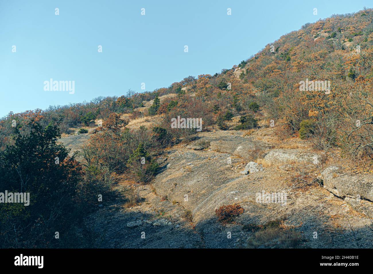 Concrete pillar marking on the top of the mountain Stock Photo - Alamy