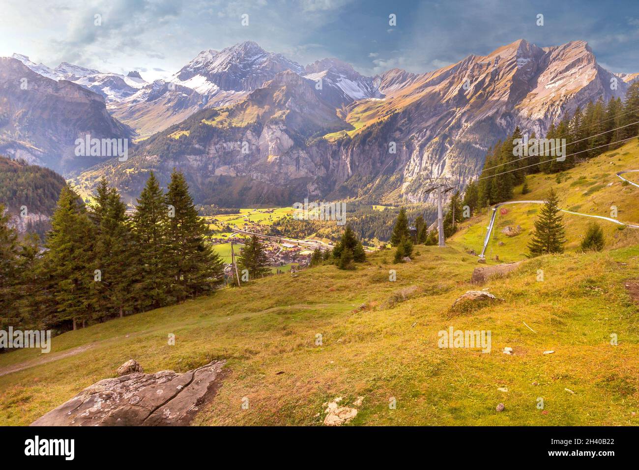 Alpine Kandersteg village, Swiss Alps, Switzerland Stock Photo - Alamy