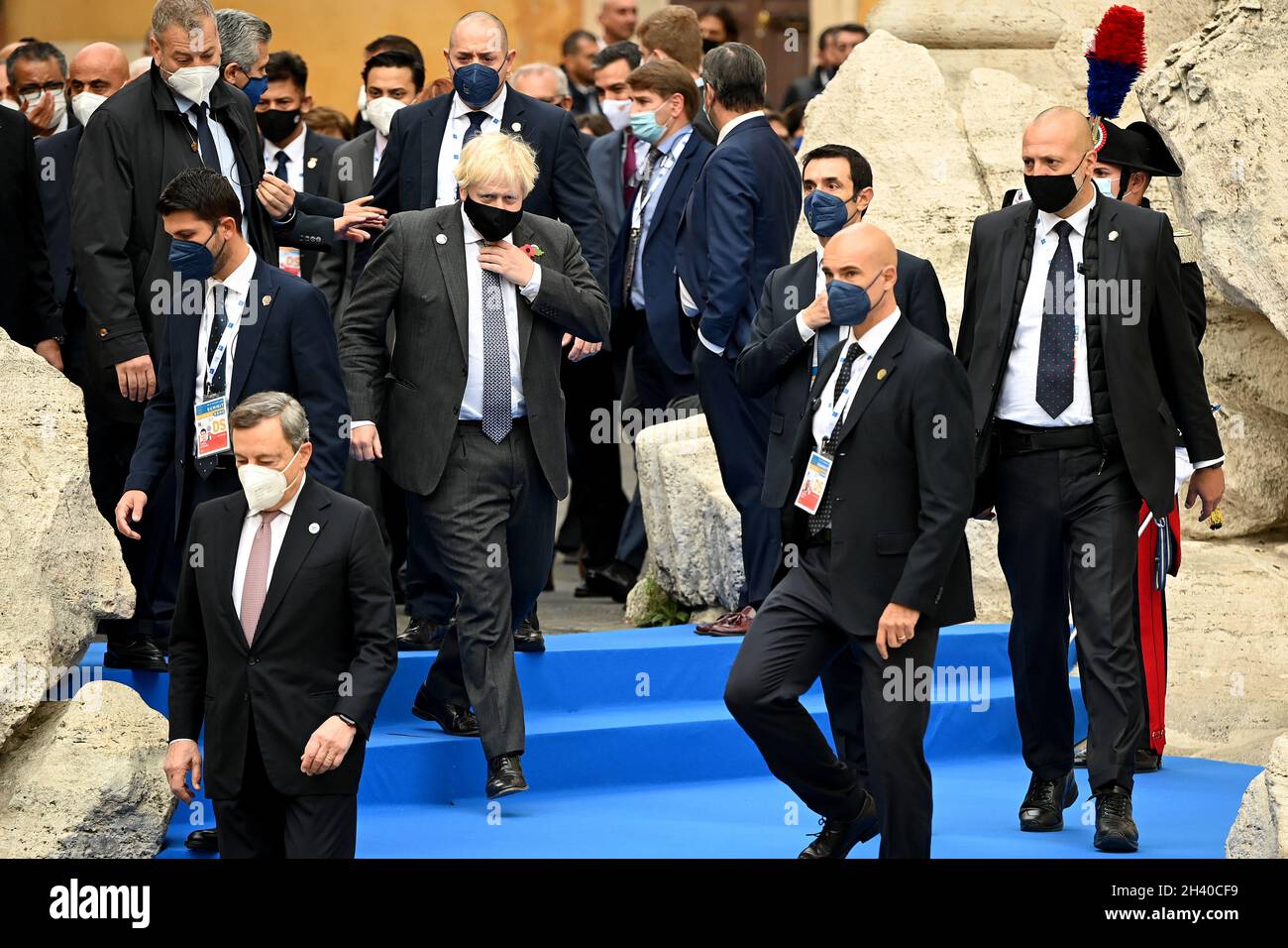 Prime Minister Boris Johnson arrives to join G20 leaders during a visit ...