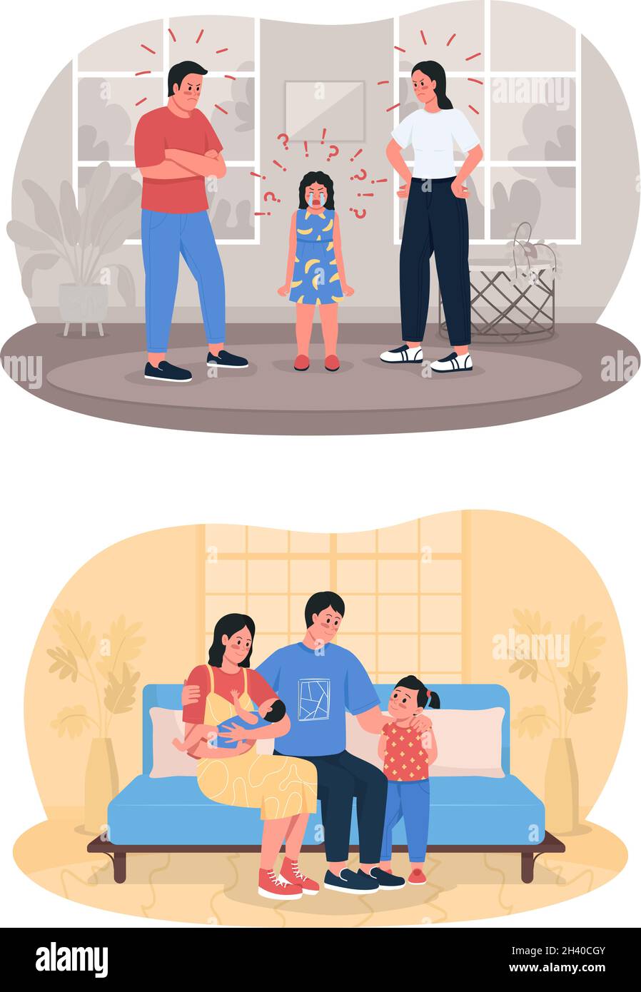 Family relationships 2D vector isolated illustration set Stock Vector Image & Art - Alamy