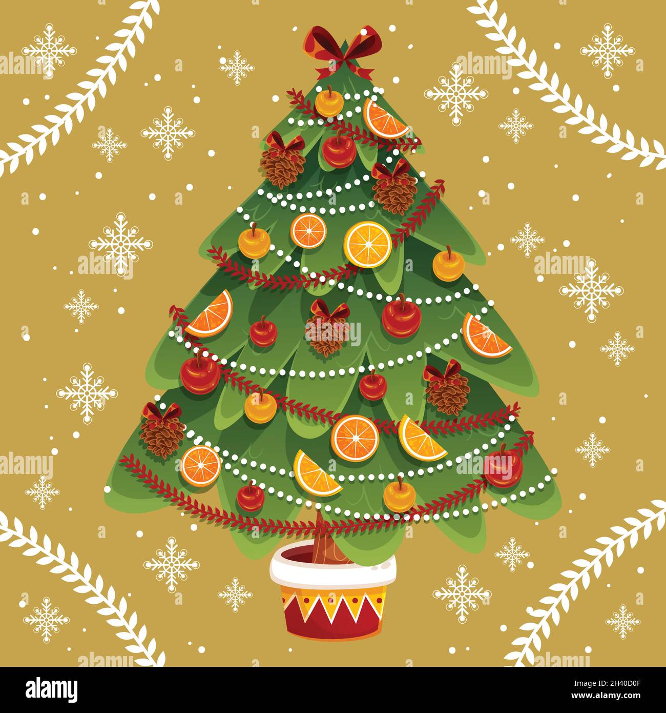 2d christmas tree concept vector design illustration Stock Vector Image ...