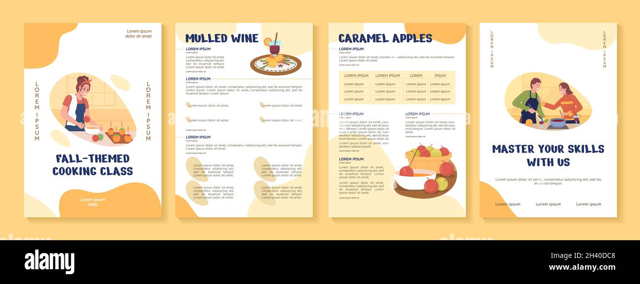 Fall themed cooking class flat vector brochure template Stock Vector ...