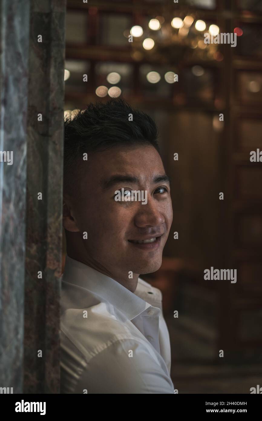 Chinese man face close up hi-res stock photography and images - Alamy