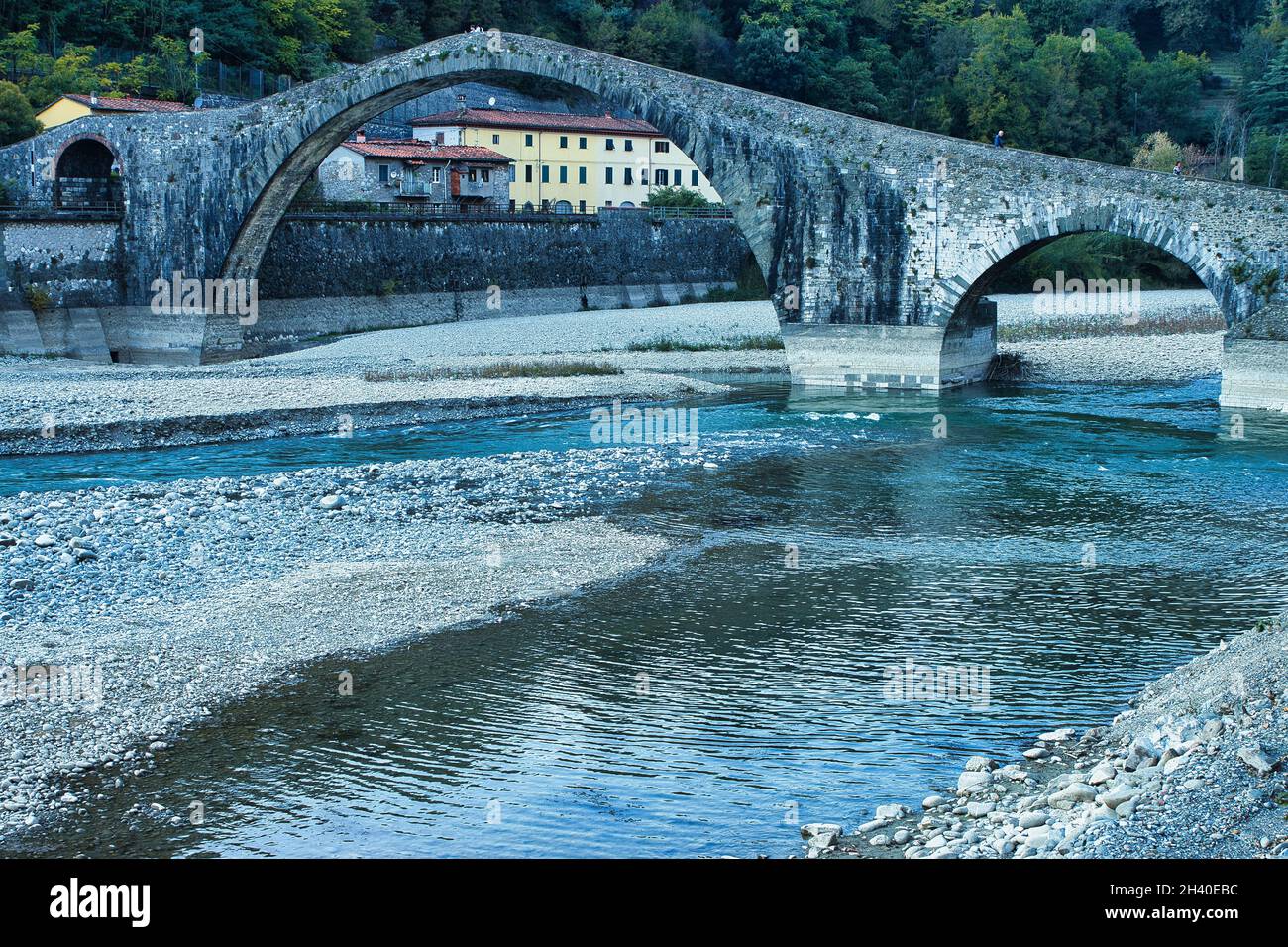 Devil's bridge in Tuscany Stock Photo - Alamy