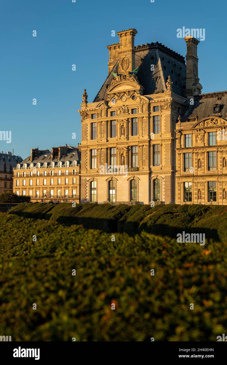 The Louvre museum at the banks of the Seine river, Paris, France Stock ...