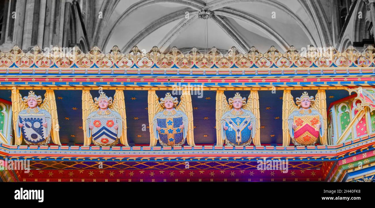 Detail of Archbishop Chichele's painted tomb, Canterbury cathedral ...