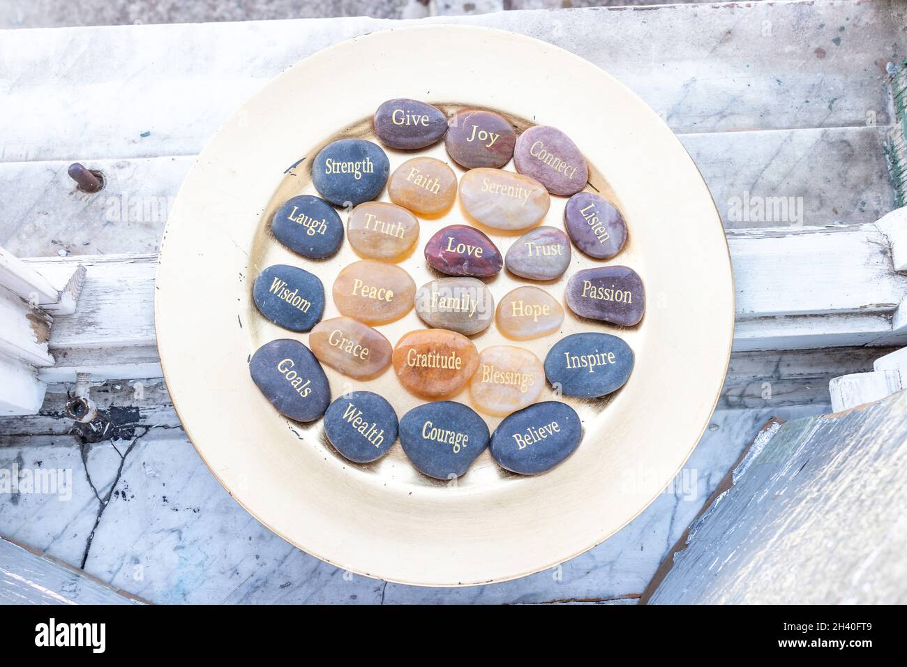 Motivational zen inspirational stones with writings. Serenity ...