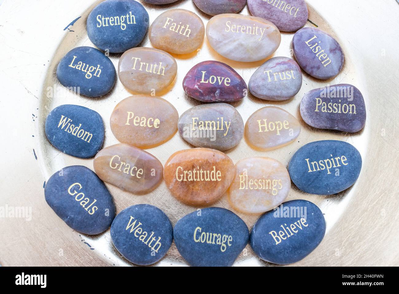 Motivational zen inspirational stones with writings. Serenity ...