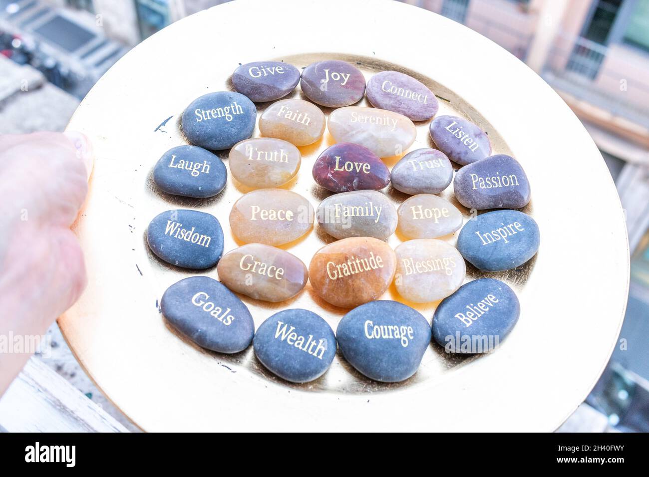 Motivational zen inspirational stones with writings. Serenity ...