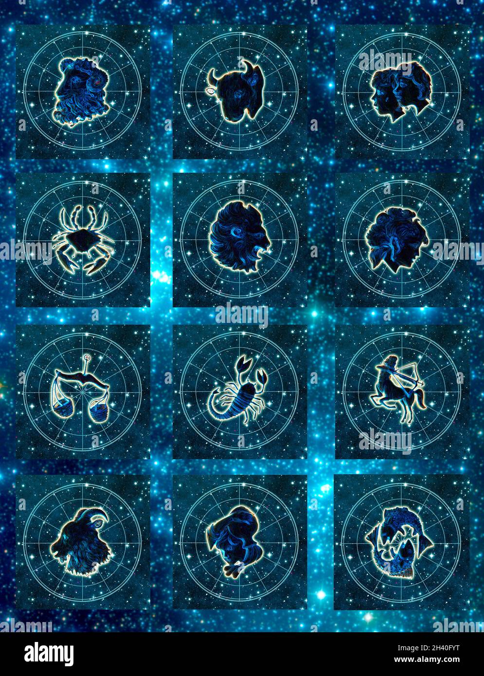 set of all zodiac signs Stock Photo - Alamy