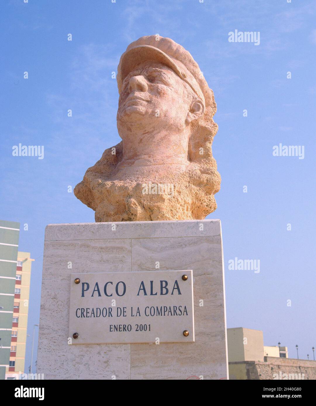 BUSTO DE PACO ALBA CREADOR DE LA COMPARSA. Location: EXTERIOR. Cadiz ...