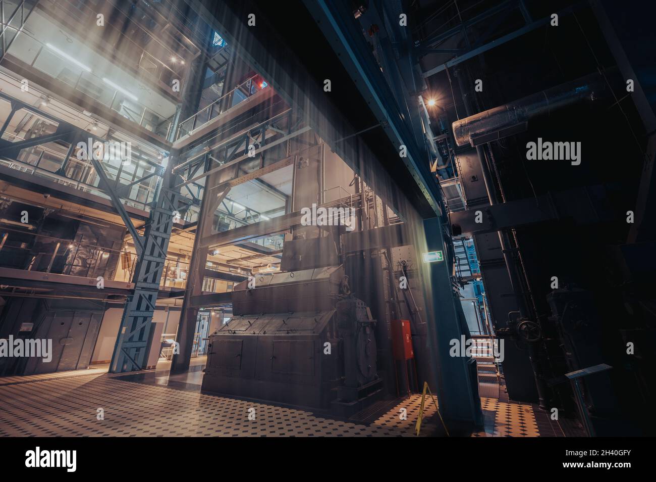 An interior view of a factory structure Stock Photo - Alamy