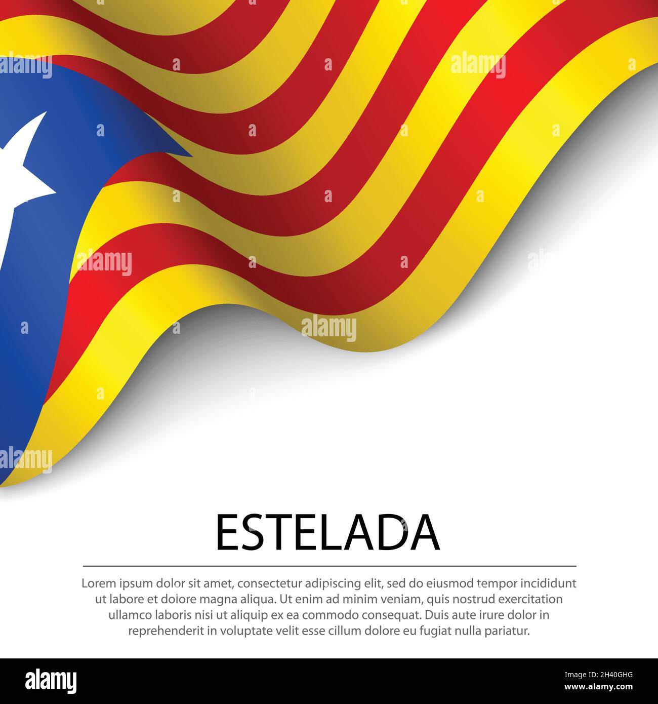 Waving flag of Estelada on white background. Banner or ribbon vector ...