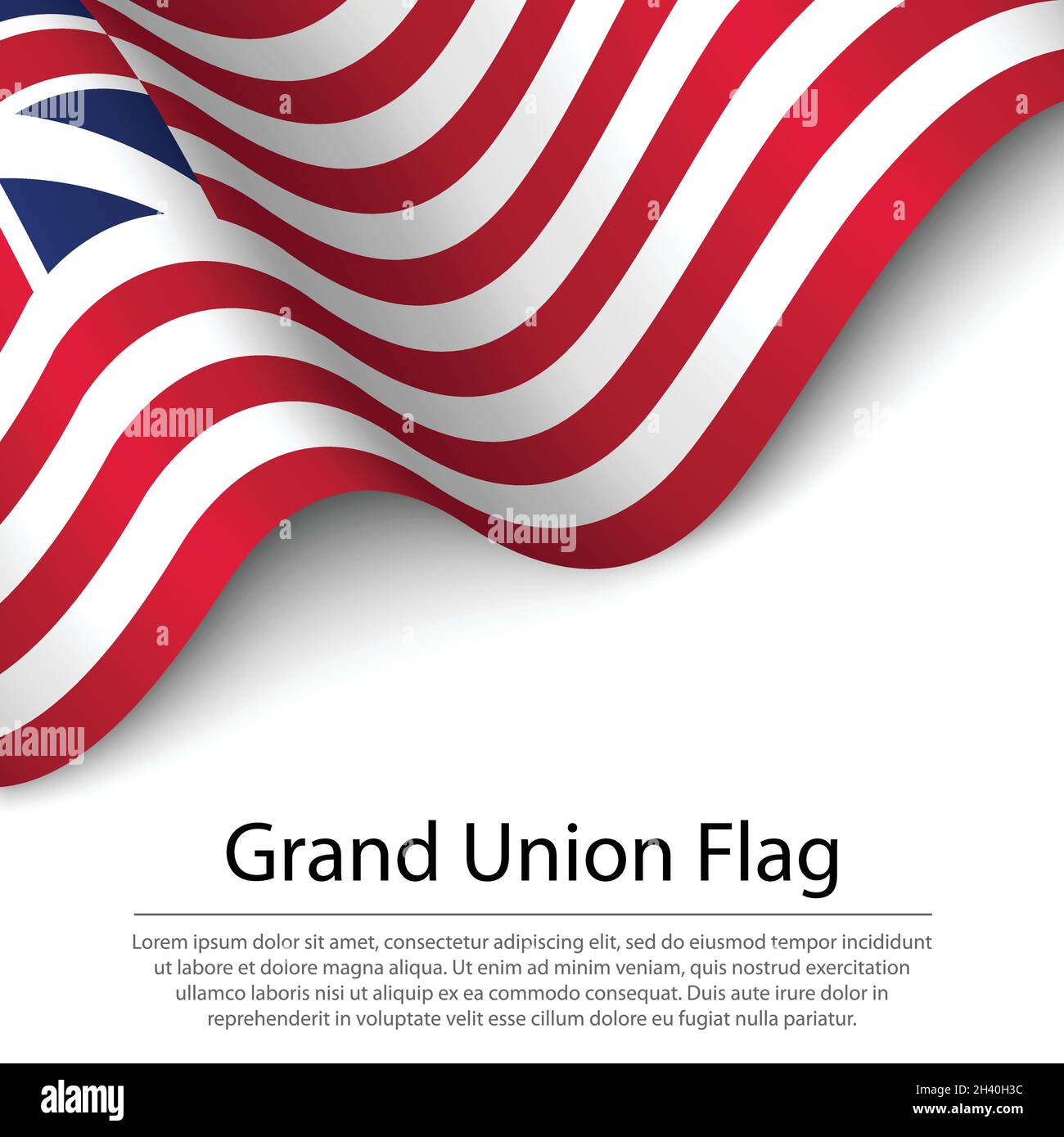 Waving Grand Union Flag on white background. Banner or ribbon vector ...