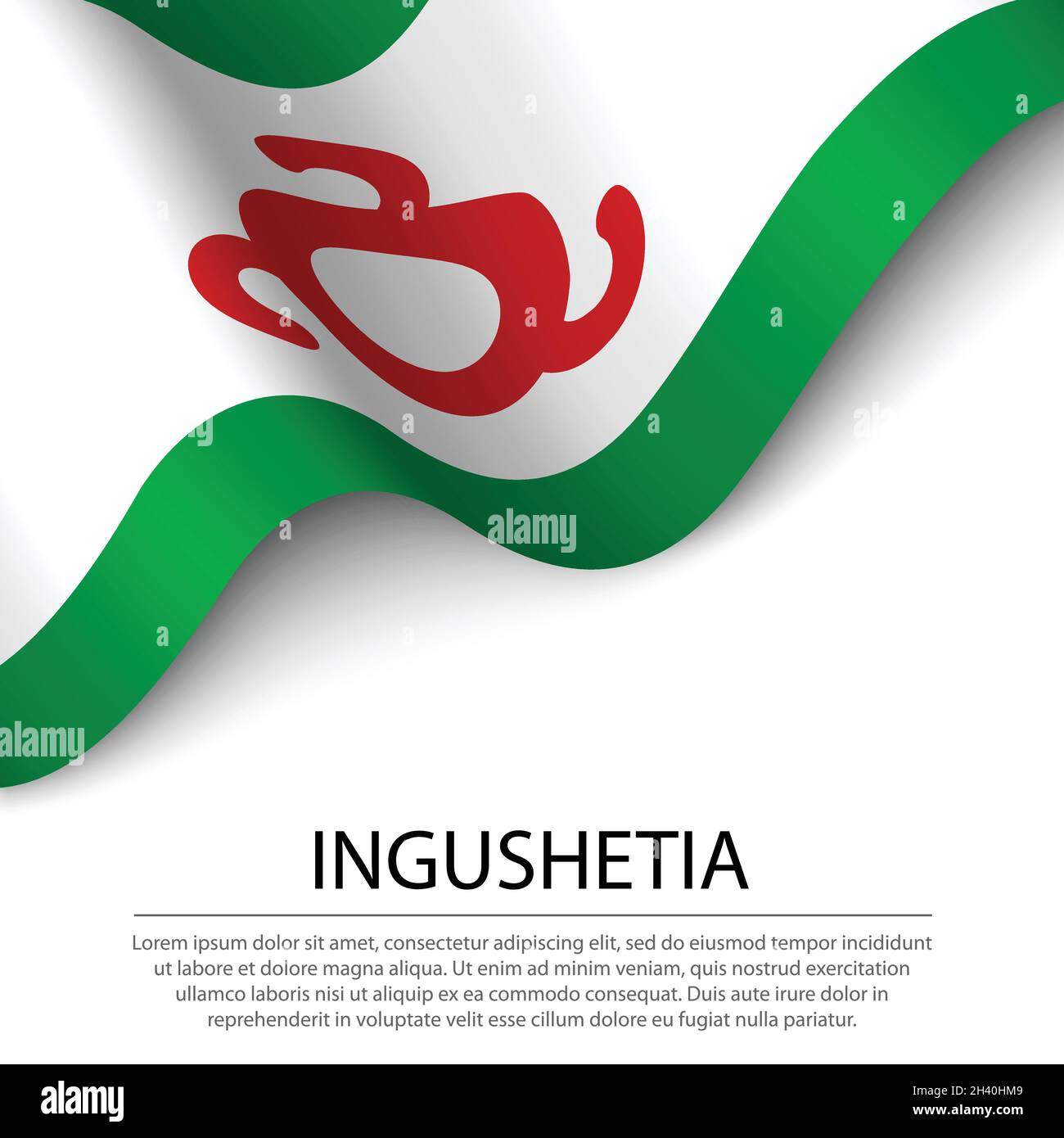 Ingushetia flag waving on wind Stock Vector Images - Alamy