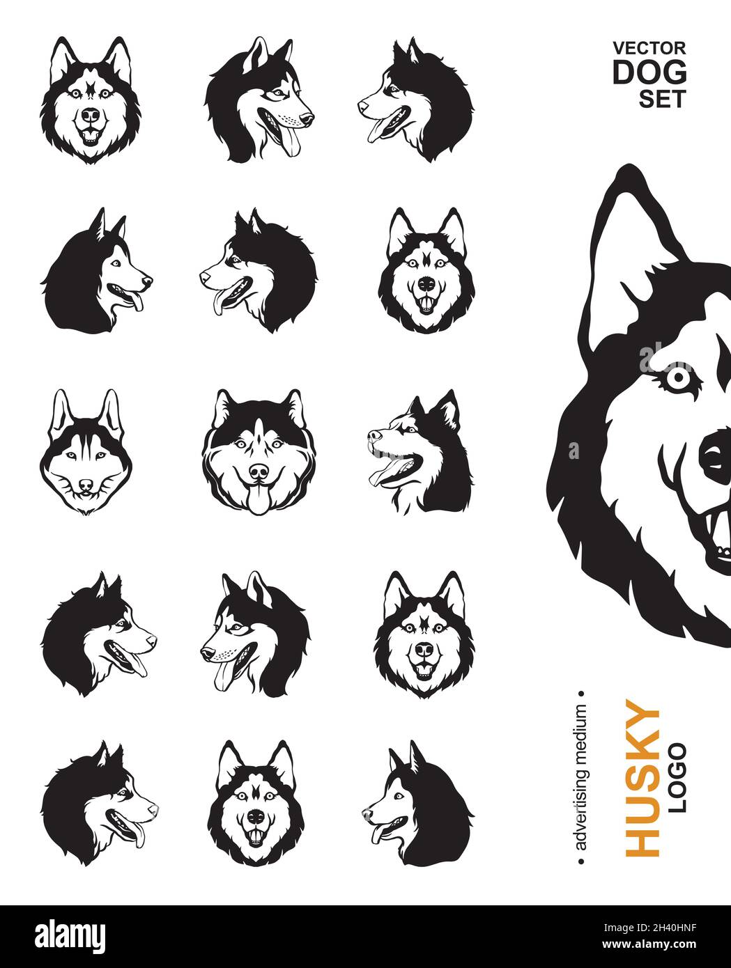 Set of Dog breed icons - vector illustration. Advertising medium ...