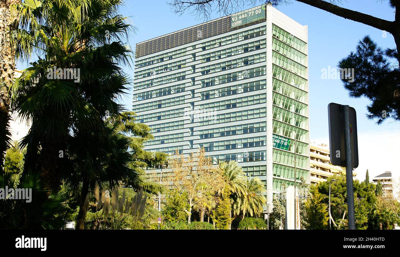 Commercial building on the Diagonal in Barcelona, Catalunya, Spain ...