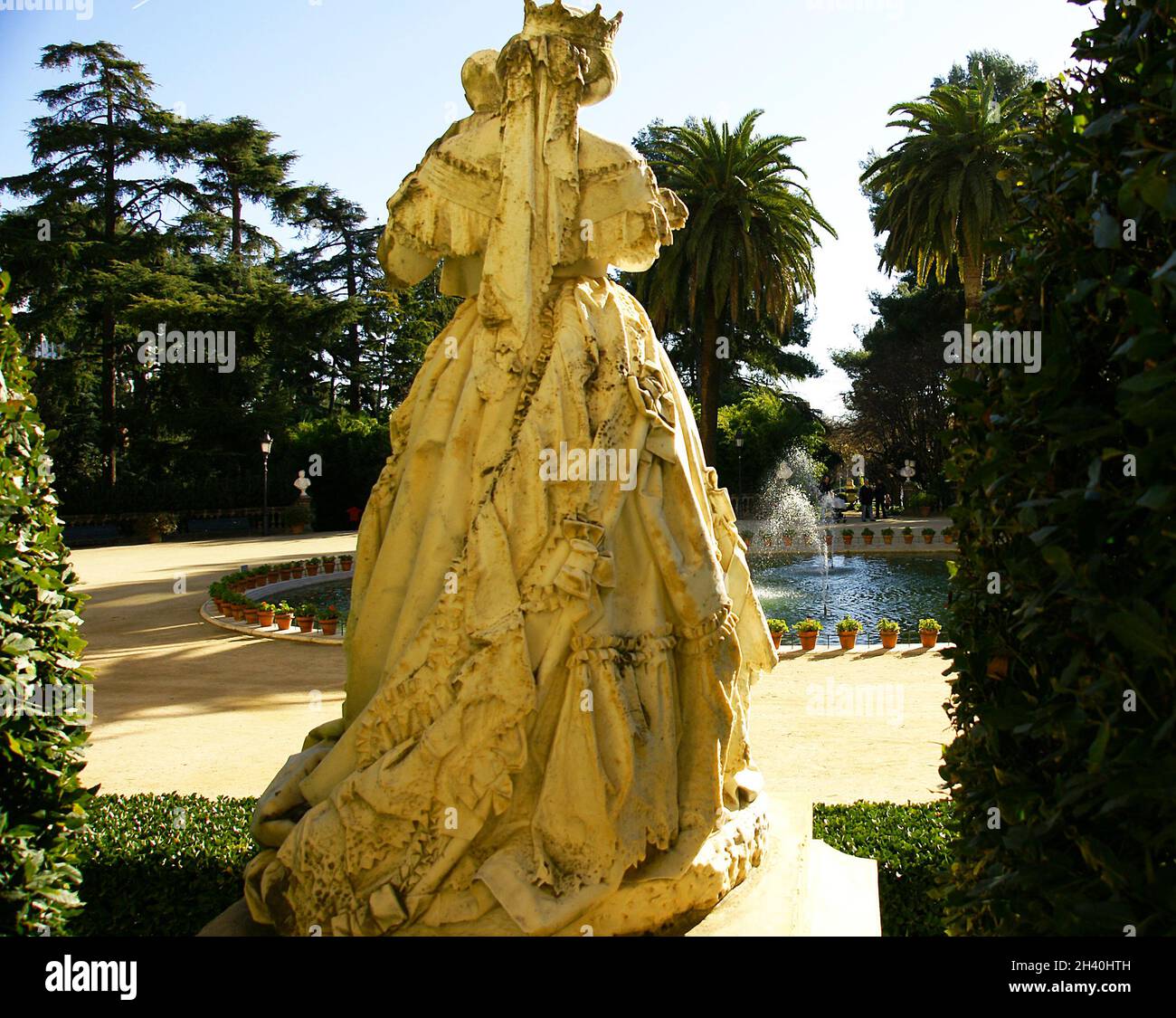Statue of Isabel II in the Pedralbe gardens, Barcelona, Catalunya ...