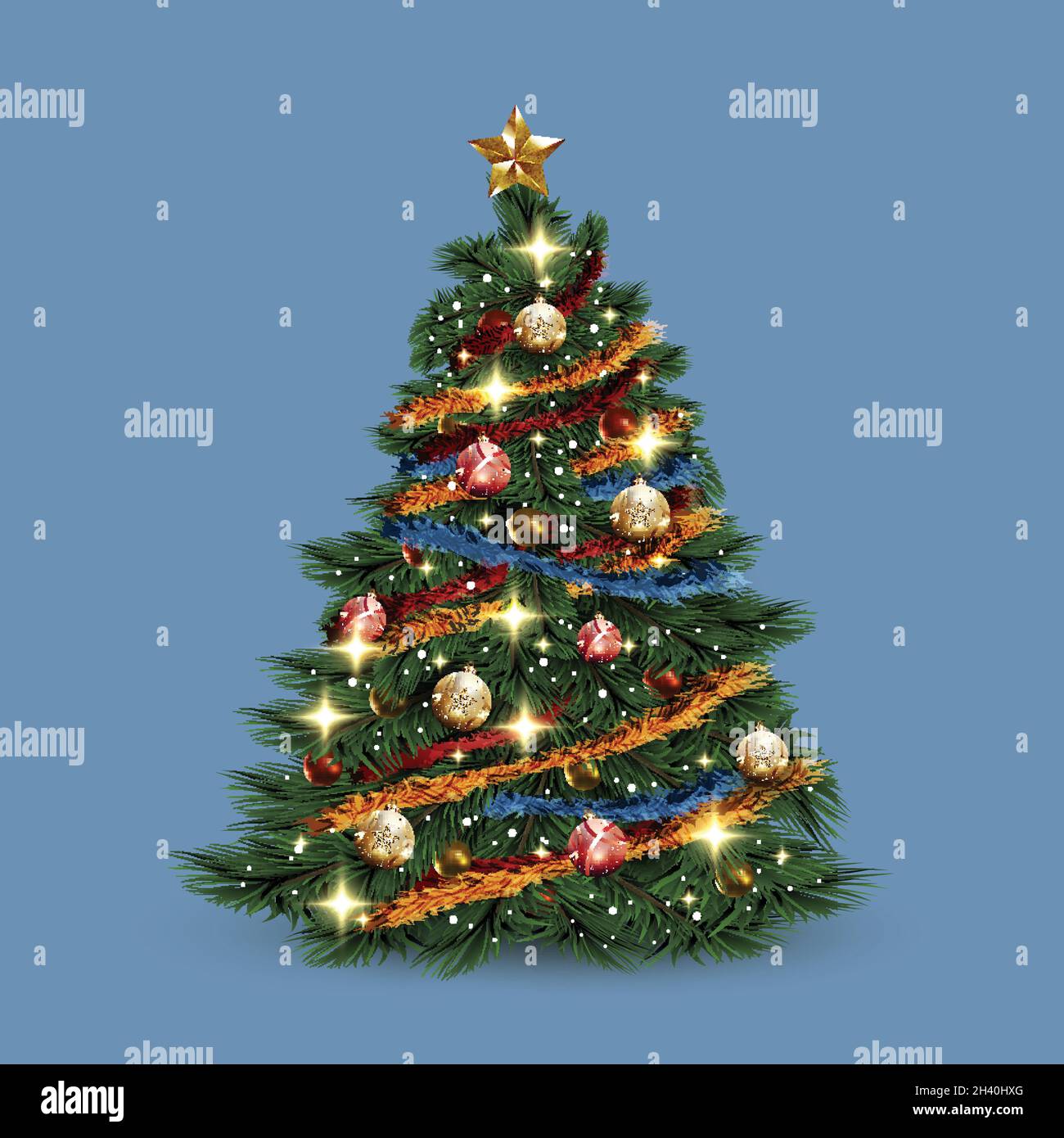 realistic christmas tree concept vector design illustration Stock ...
