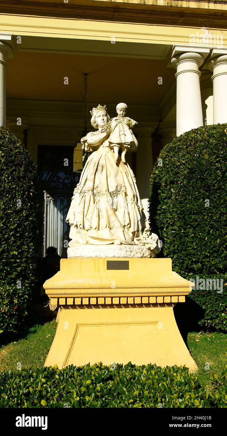 Statue of Isabel II in the Pedralbe gardens, Barcelona, Catalunya ...