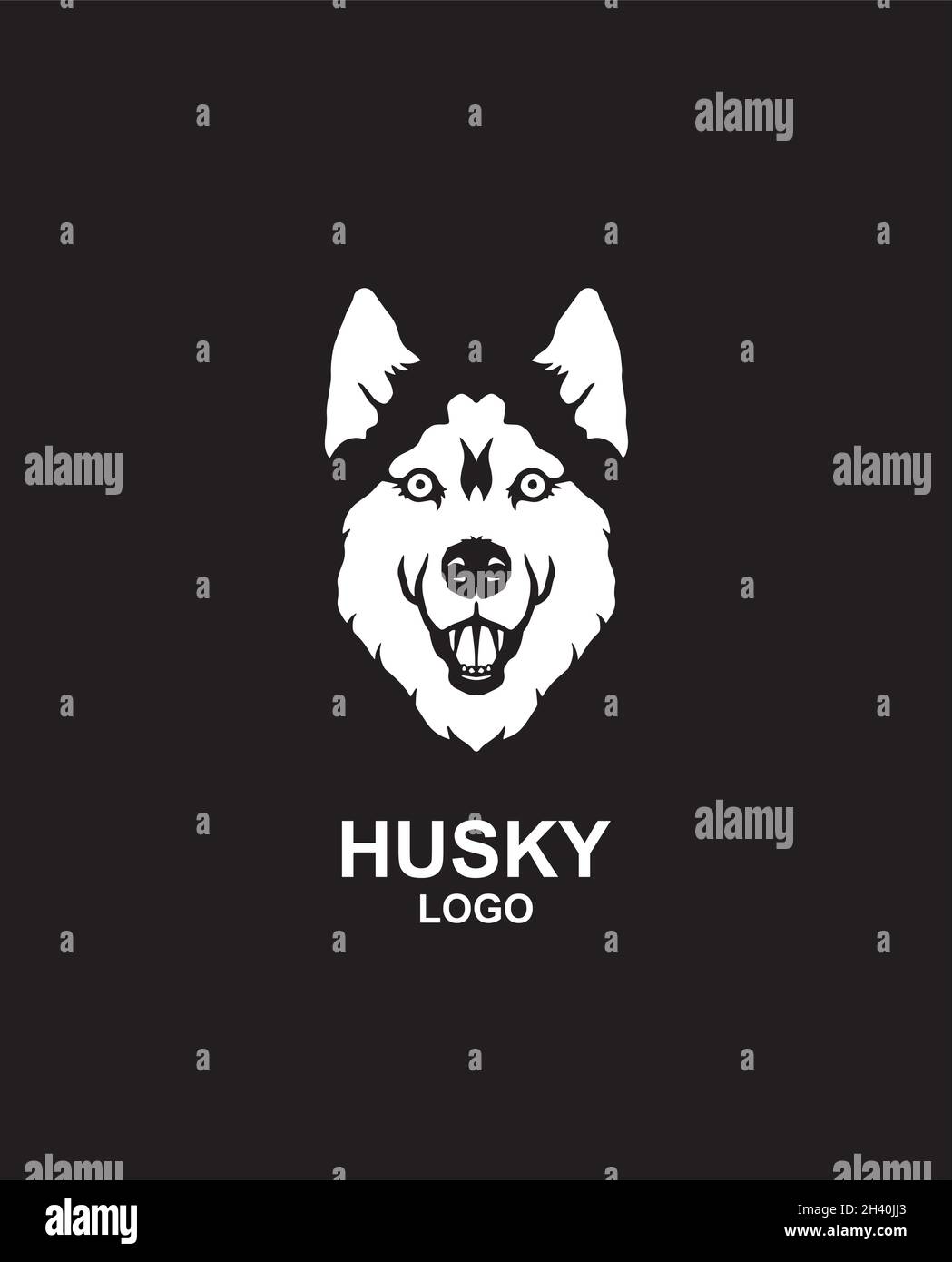 Husky logo. Vector of a dog siberian husky on white background. Husky ...