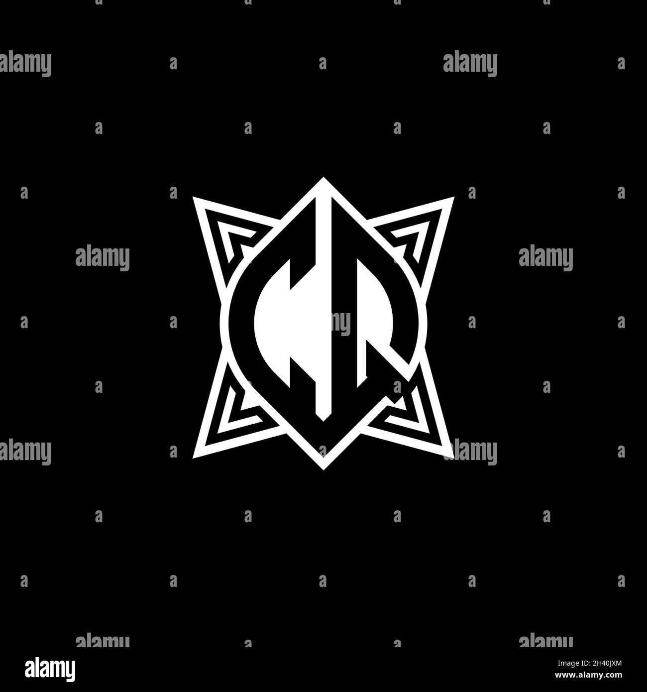 CN Monogram logo letter with polygonal geometric shape style design ...