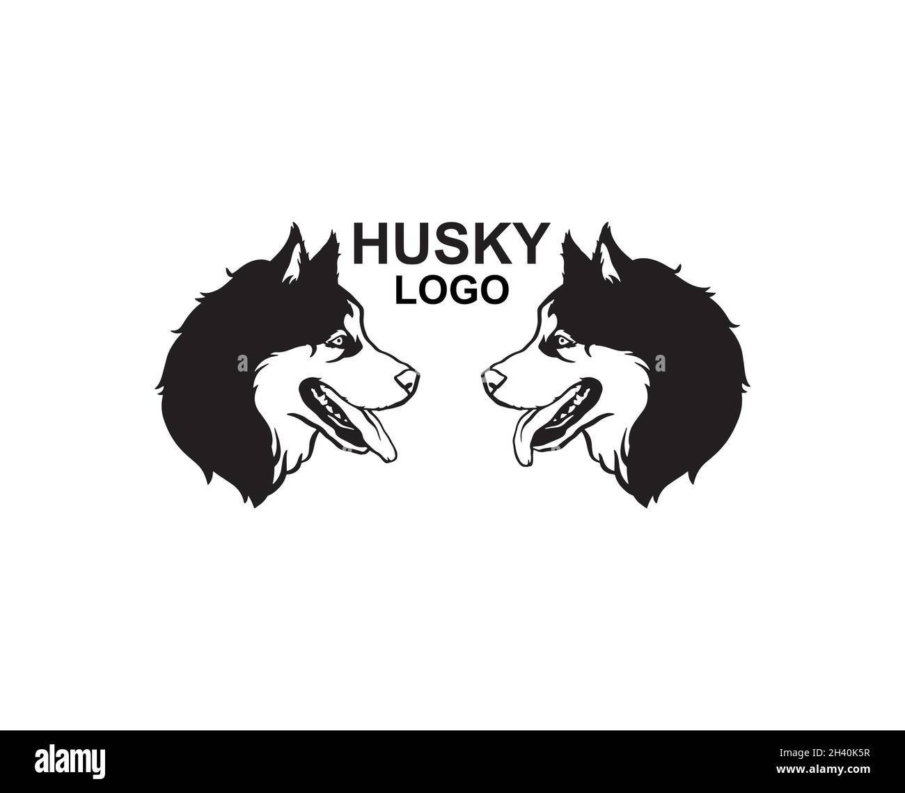 Husky logo. Vector of a dog siberian husky on white background. Husky ...