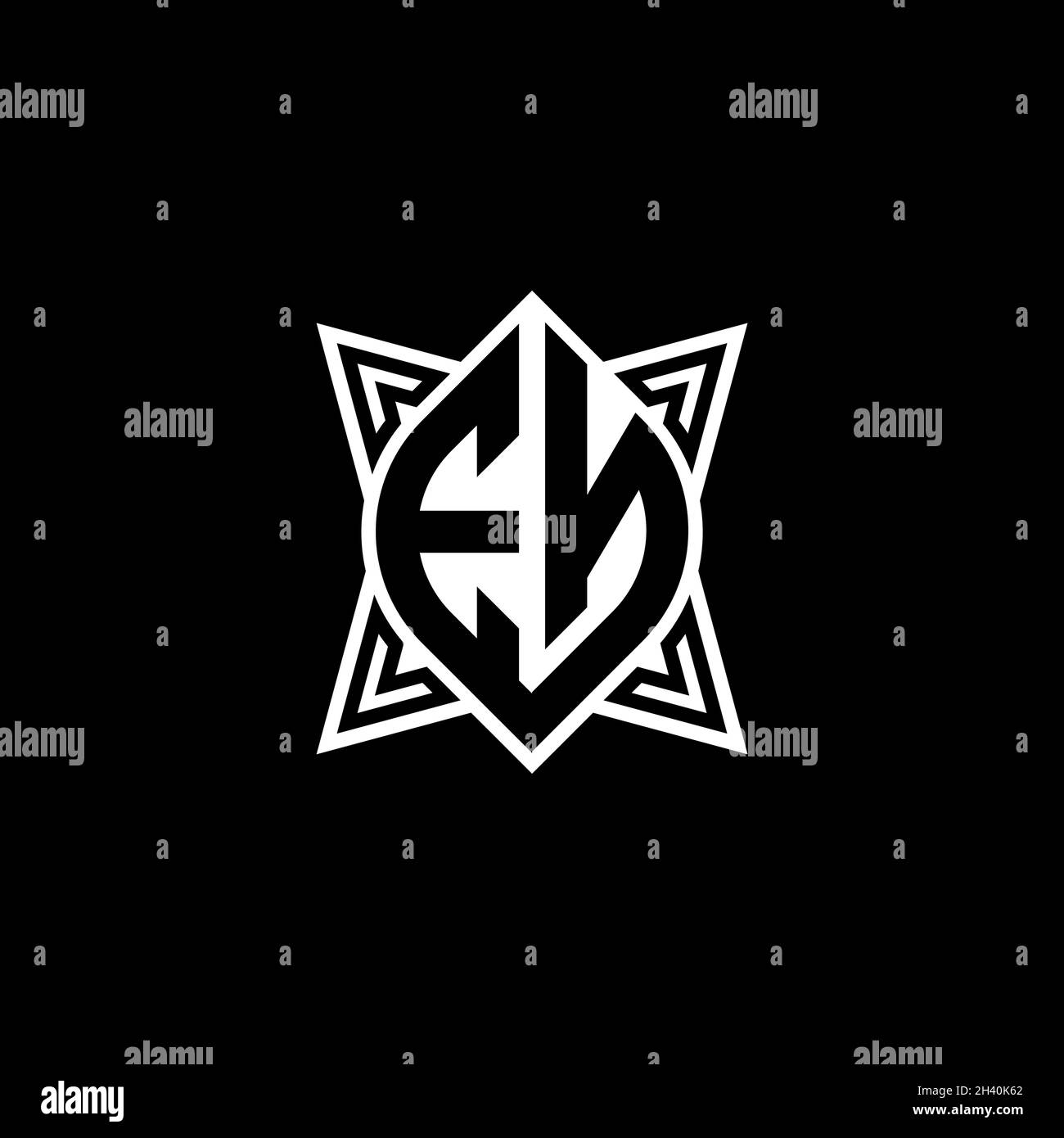 EH Monogram logo letter with polygonal geometric shape style design ...