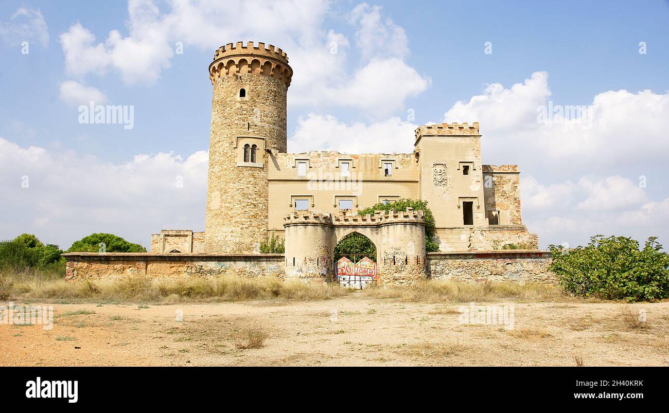 Castle Torre Salvana in Colonia Guell, Barcelona, Catalunya, Spain ...