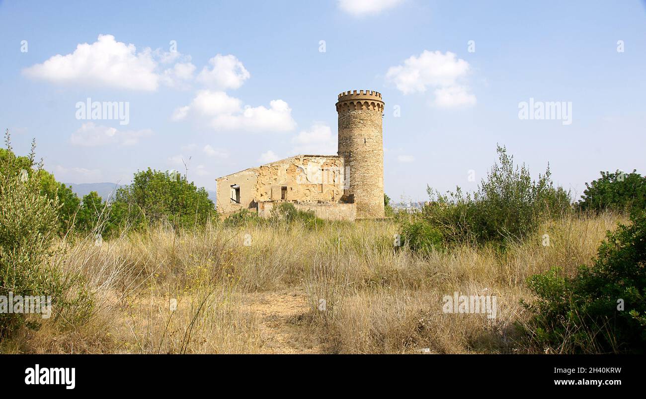 Castle Torre Salvana in Colonia Guell, Barcelona, Catalunya, Spain ...