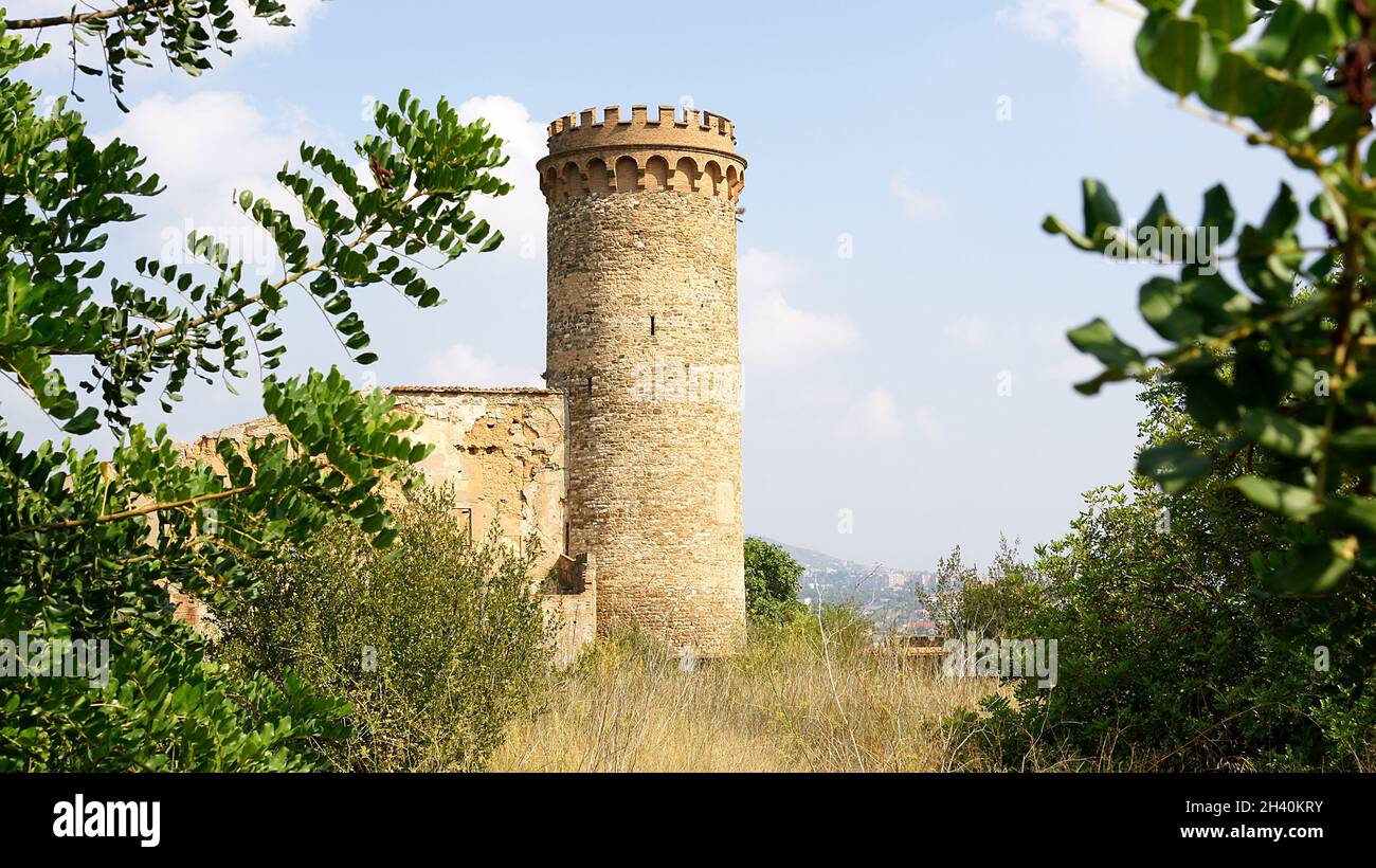Castle Torre Salvana in Colonia Guell, Barcelona, Catalunya, Spain ...