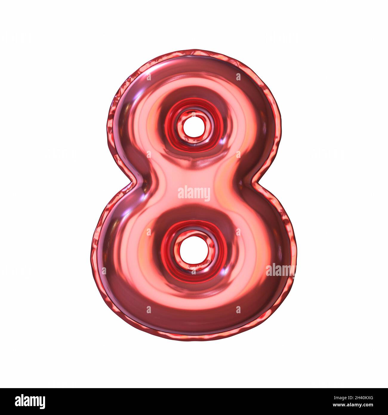 Red metallic balloon font Number 8 EIGHT 3D Stock Photo - Alamy
