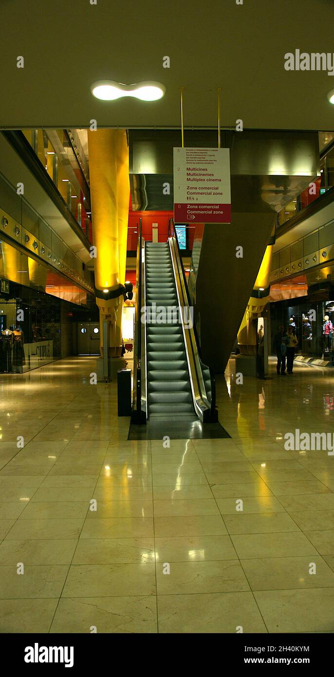 Interior of a shopping center in Barcelona, Catalunya, Spain, Europe ...