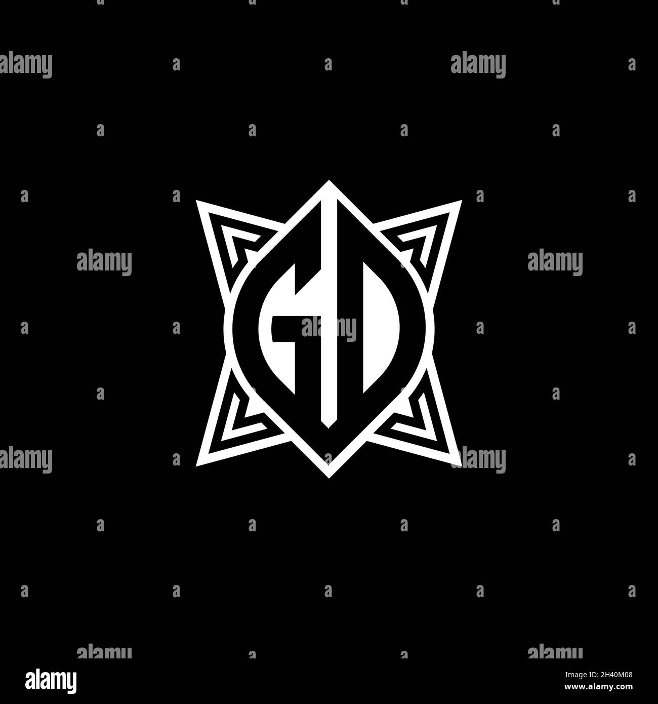 GG Monogram logo letter with polygonal geometric shape style design ...