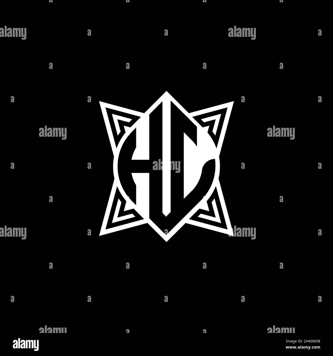 HB Monogram logo letter with polygonal geometric shape style design ...