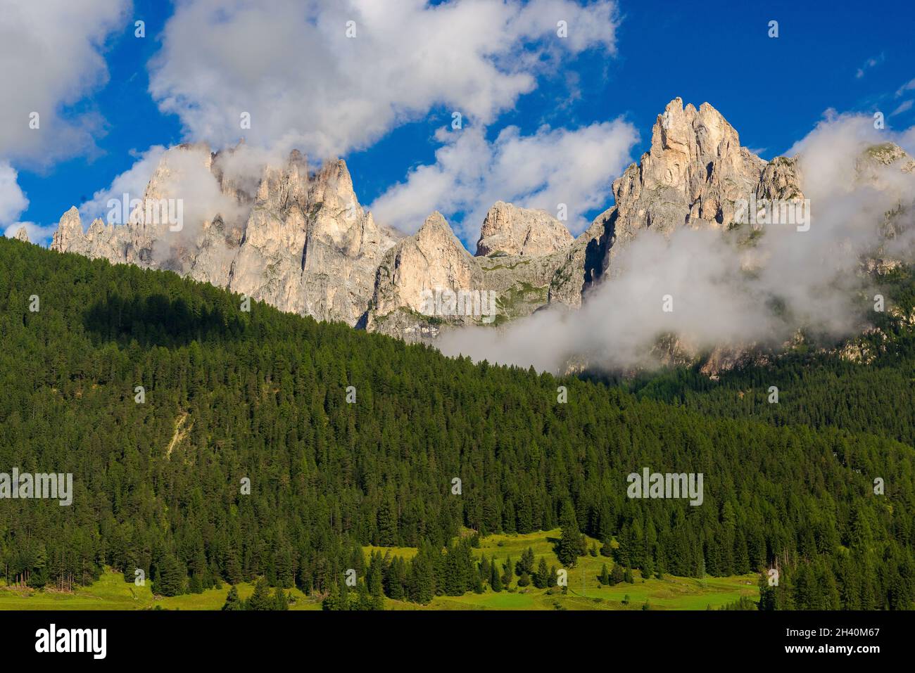 Panorama of Fassa Valley Stock Photo - Alamy