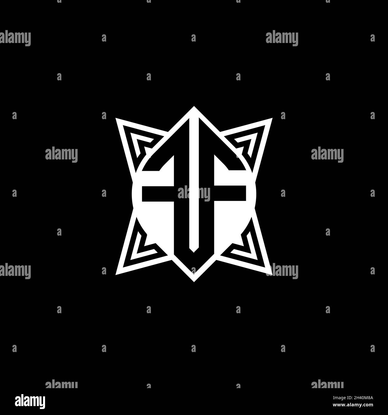 FA Monogram logo letter with polygonal geometric shape style design ...