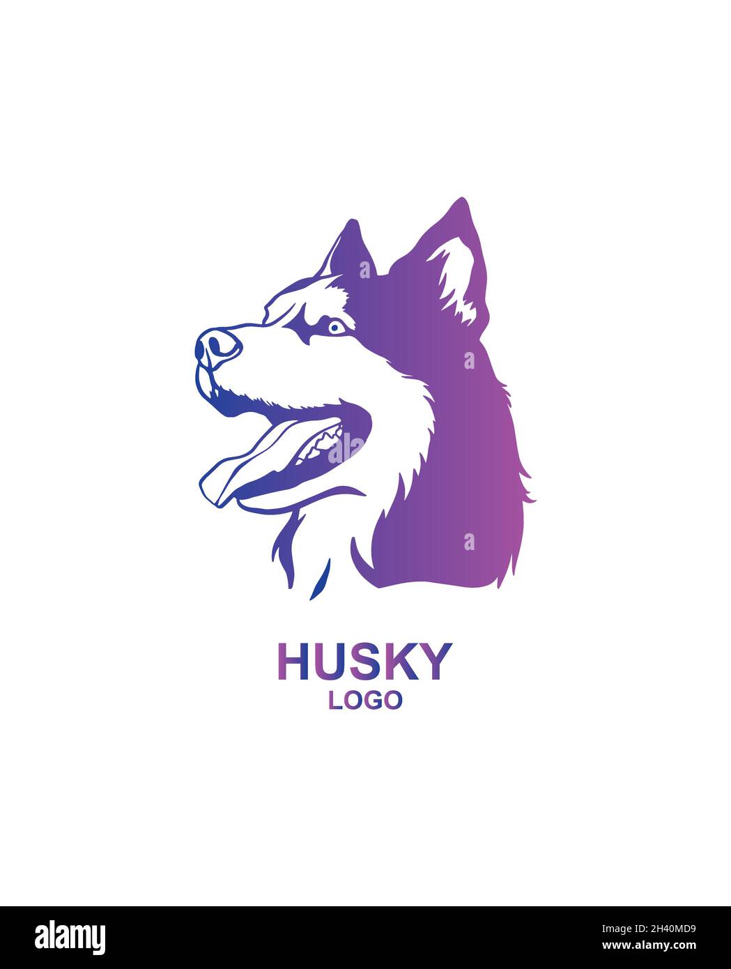 Husky logo. Vector of a dog siberian husky on white background. Husky ...